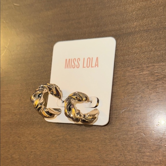 Miss Lola | Jewelry | Miss Lola Twisted Gold Hoops | Poshmark